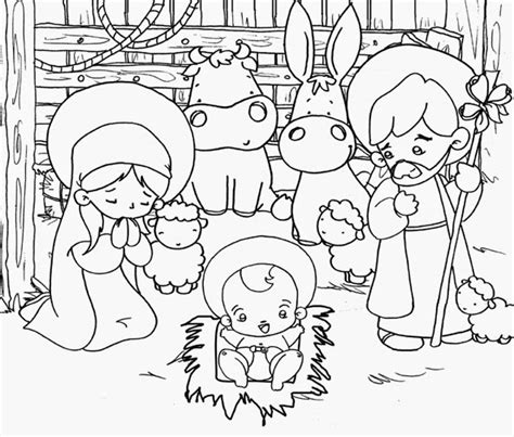 Dibujos de PESEBRES Navideños para colorear Imágenes para imprimir y