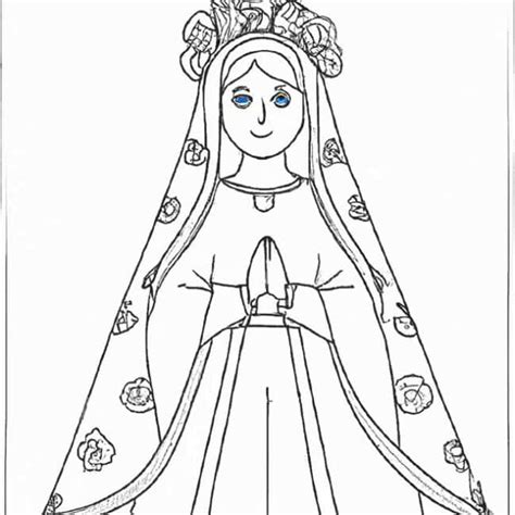 40 Desenhos De Nossa Senhora De Aparecida Para Imprimir E Colorir Pintar