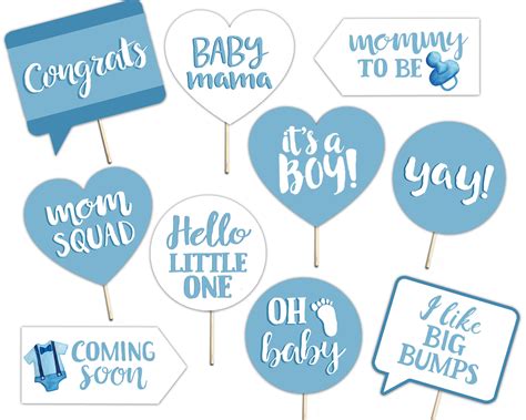 Baby Shower Printable Photo Booth Props Baby Boy Blue And Etsy Australia
