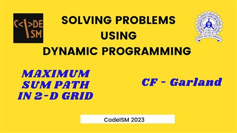 dynamic programming [codeism 2023] youtube
