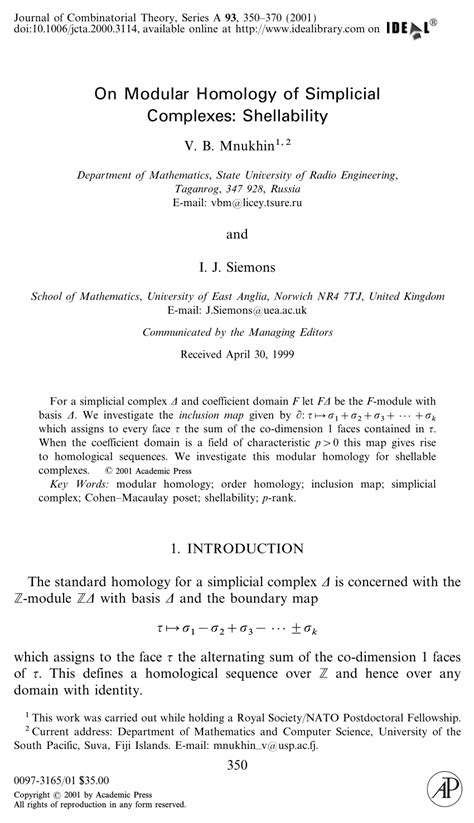 pdf on modular homology of simplicial complexes shellability