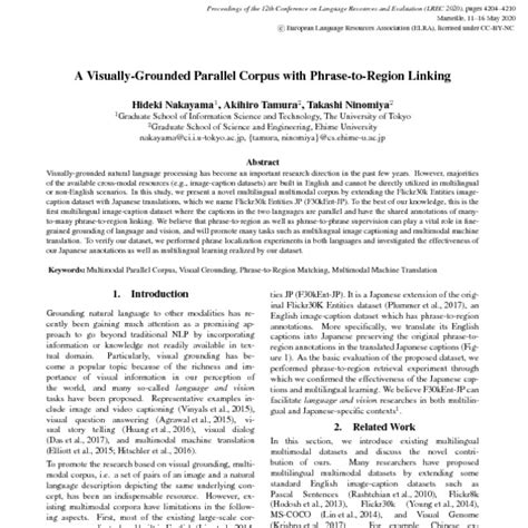 a visually grounded parallel corpus with phrase to region linking acl anthology