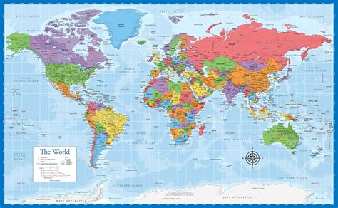 Buy Laminated World Map Us Map Poster Set X Wall Chart Maps