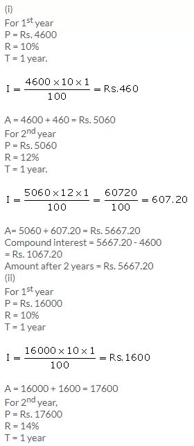 selina concise mathematics class 9 icse solutions compound interest without using formula a