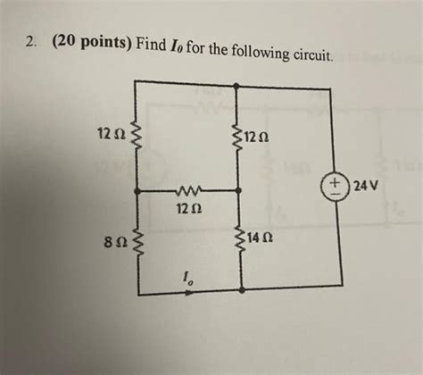 Solved 2 20 Points Find I0 For The Following Circuit Chegg