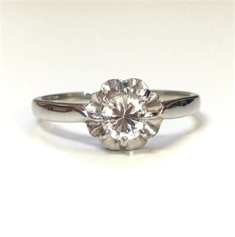18 Kt Platinum White Gold Ring 0 35 Ct Diamond Catawiki