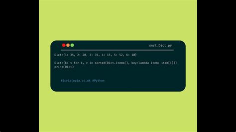 python dictionaries sort dictionary by value youtube