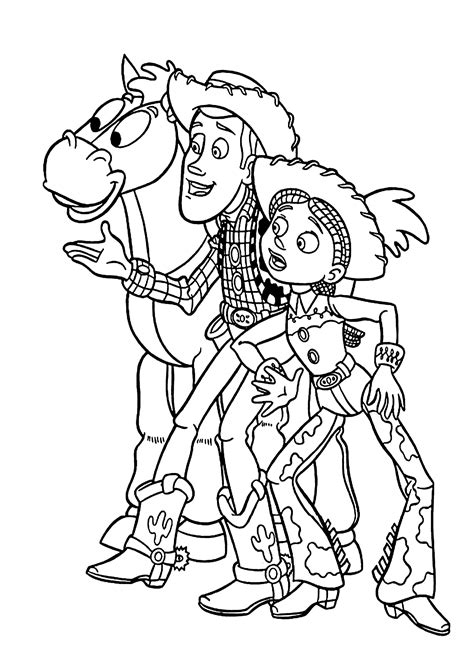 Woody Jessie And Bullseye Coloring Page Free Printable Coloring Pages