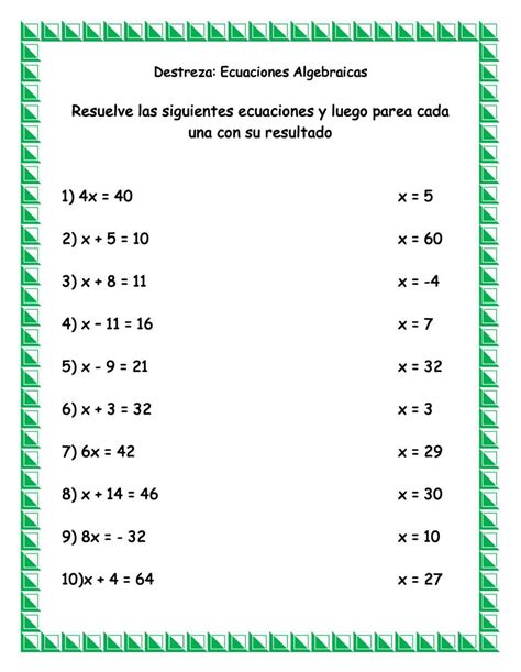 Ejercicios De Matematicas Para Primero De Secundaria Para Imprimir