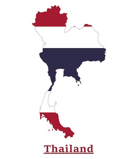 Premium Vector Thailand National Flag Map Design Illustration Of
