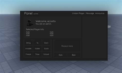 XR Admin Panel ALPHA Community Resources Developer Forum Roblox