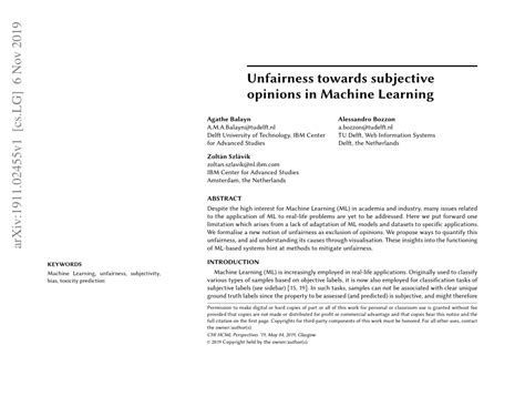 pdf unfairness towards subjective opinions in machine learning