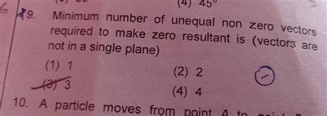 minimum number of unequal non zero vectors required to make zero resultan