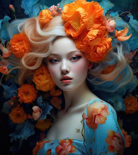 Premium Ai Image A Person With Flowers In The Hair