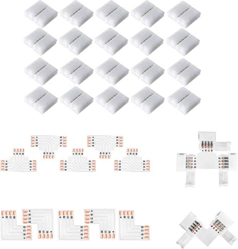 NISICO 4 Pin LED Connectors For Strip Light Include Most Of Solderless