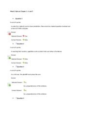 LEG Week 3 Quiz 1 Week 3 Quiz On Chapter 1 4 And 5 Question 1 0 Out