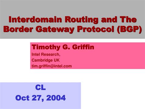 PPT Interdomain Routing And The Border Gateway Protocol BGP