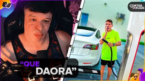 ARUAN REAGE CARREGUEI A BATERIA DO TESLA PELA PRIMEIRA VEZ RENAN