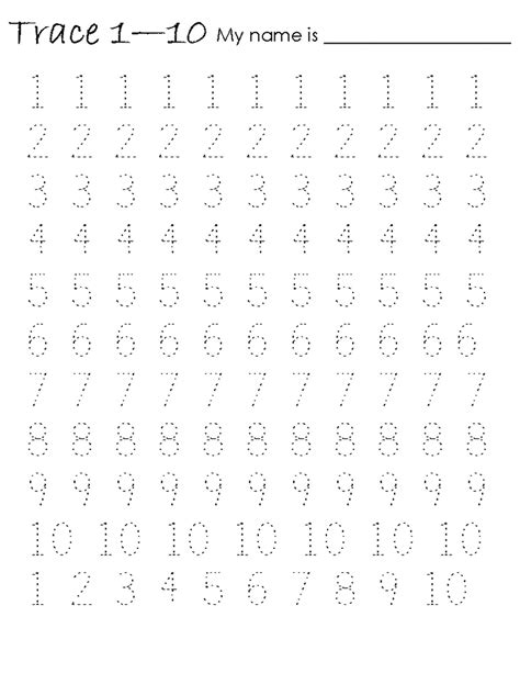Pre School Counting Worksheet On Tracing Dots Number Shamim