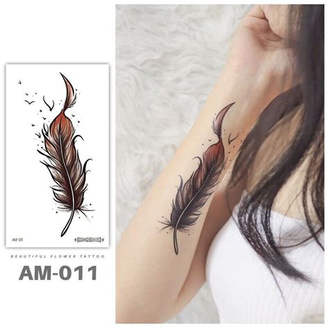 Feuille De Faux Tatouage Imperméable Autocollant Floral 3D Fleurs Art F
