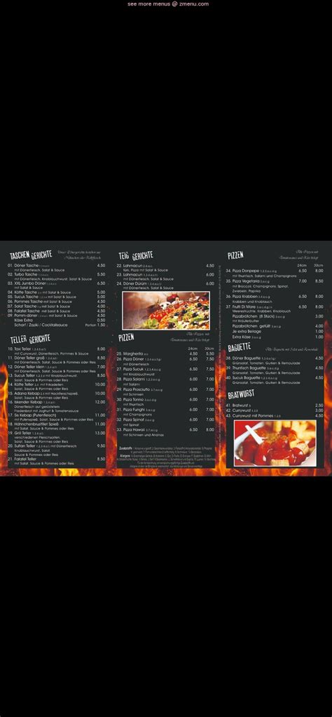 Speisekarte Von Sultan Kebap Haus Restaurant Unna