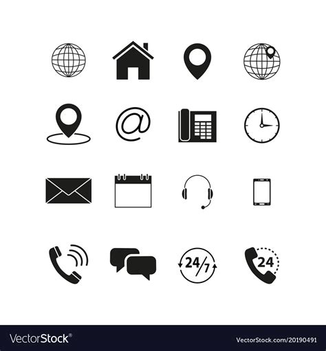 Set Of Contact Us Icons Royalty Free Vector Image