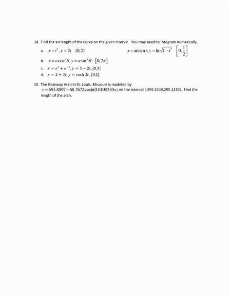 solved 14 find the arclength of the curve on the given