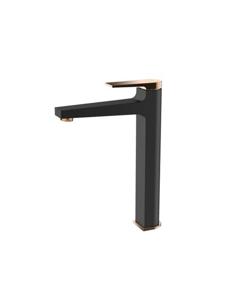Wysoka Bateria Umywalkowa MIDNIGHT INVENA Black Gold Rose