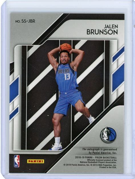 2018 19 Panini Prizm Sensational Signatures SS JBR Jalen Brunson AU
