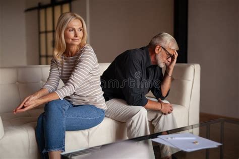 Mature Couple Excited About Pregnancy Positive Test Artificial Insemination Menopause Stock