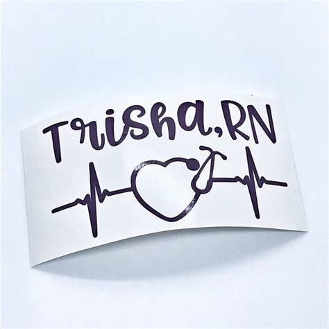 Personalized Ekg Nurse Decals Custom Nurse Stethoscope Ekg Decal