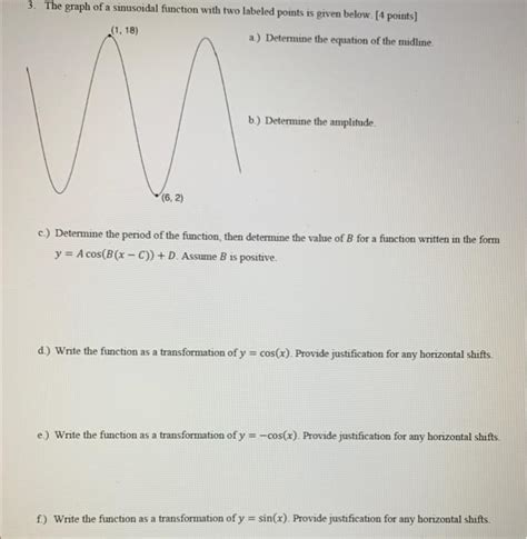 solved 3 the graph of a sinusoidal function with two