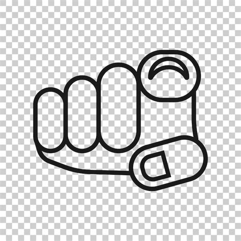 Premium Vector Finger Point Icon In Flat Style Hand Gesture Vector