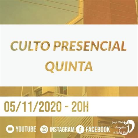 CULTO DE QUINTA 05 11 2020 20H Em Osasco 2023 Sympla