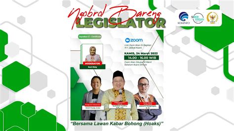 Webinar Ngobrol Bareng Legislator Bersama Lawan Kabar Bohong Hoaks