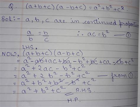 [expert answer] if a b c are in continued proportion prove that a b c × a b c a 2 b 2 c 2