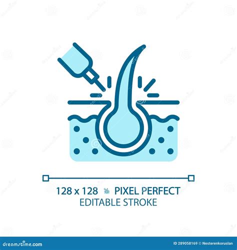 Customizable Laser Hair Treatment Thin Linear Blue Icon Stock