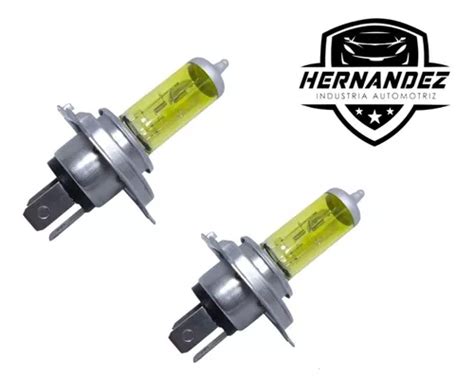 Par Focos H4 9003 Yellow Halogeno 60 55 Watts Alta Baja Cuotas