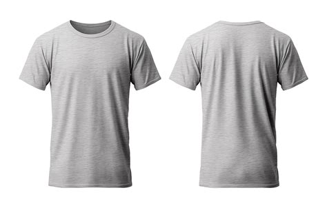 Plain Gray T Shirt Mockup Template With View Front And Back Isolated