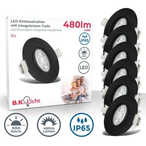 B K Licht Set De 6 Spots LED Encastrables 230V Spots LED Orientables