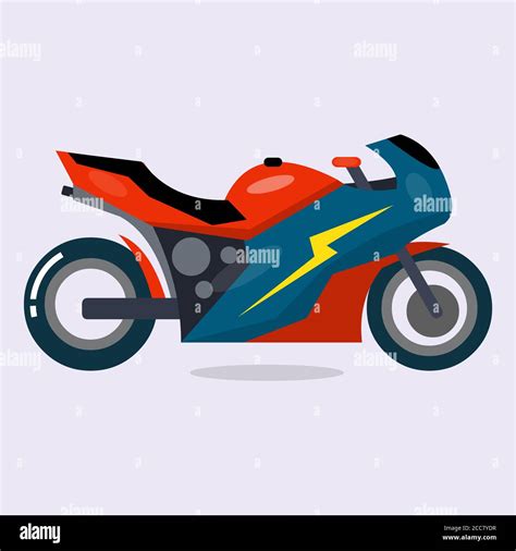 Sport Motorcycle Isolated Vector Illustration In Flat Style Stock