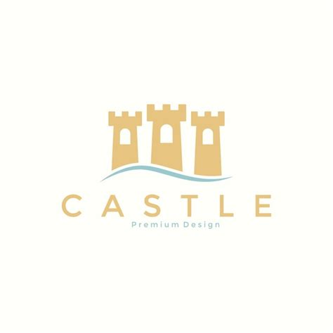 Premium Vector River Castle Logo Design Vector