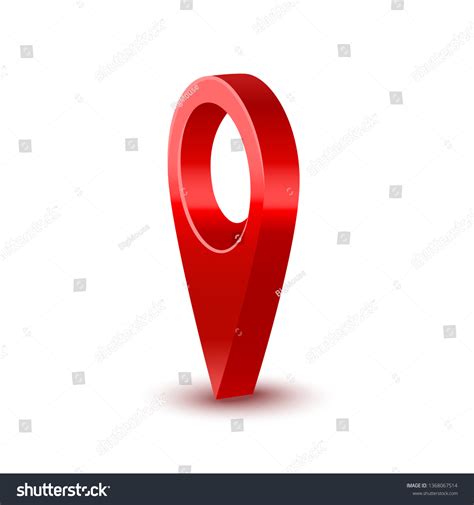 Realistic Detailed D Red Map Pointer Stock Vector Royalty Free