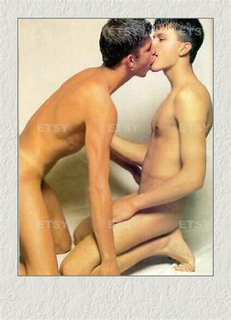 Kiss two young Gays Vintage Foto 1970er Jahre männliche Akt Etsy