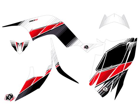 kit déco quad yamaha stripe rouge série Kutvek