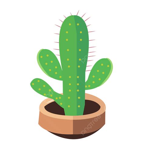 Cactus En Maceta Verde Planta Suculenta Cactus De Dibujos Animados
