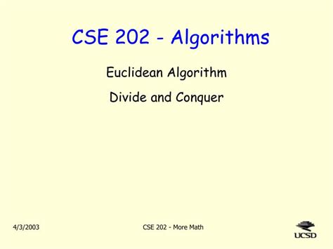 ppt cse 202 algorithms powerpoint presentation free download id 3207013
