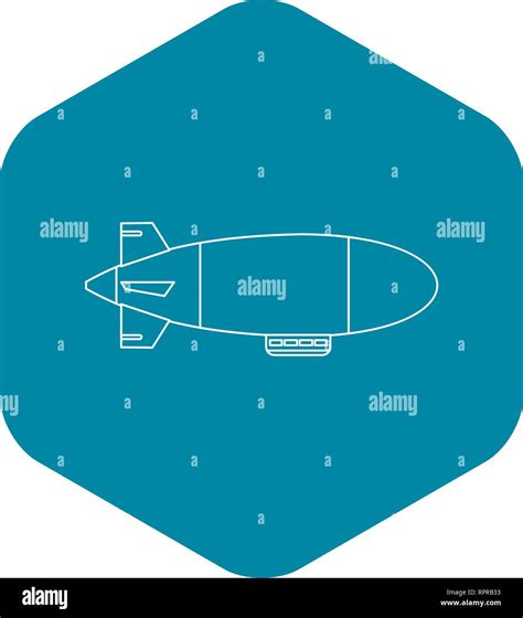 Airship Balloon Aerostat Icon Outline Style Stock Vector Image Art