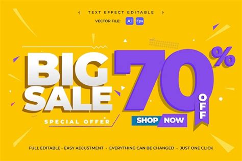 Premium Vector Special Offer Big Sale Editable Text