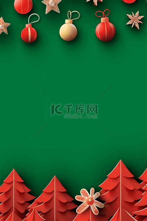 红绿搭配圣诞节海报背景剪纸背景图片免费下载 海报banner 高清大图 千库网 图片编号6473746